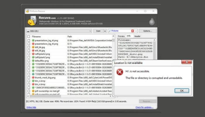 Recuva Recovered Files Unreadable And Wont Open